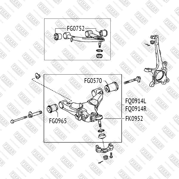 Опора шаровая нижняя левая правая TOYOTA Land Cruiser 200 2007- FIXAR ...