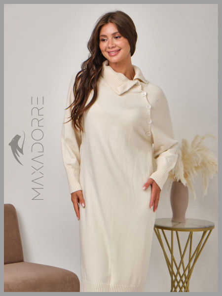 Maxadorre. Платье женское, теплое, вязаное, Женский, Демисезон, размер 42, 44, материал ...