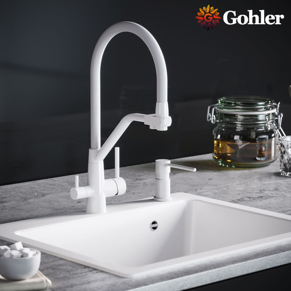 Смеситель Gohler G4102 Нержавеющая сталь, Нержавеющая сталь с покрытием ...