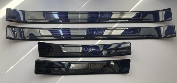 Накладки на пороги Nissan Qashqai J11(2015-2022,черный блеск) купить по ...
