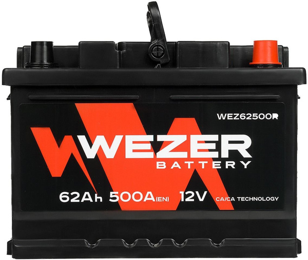 Аккумулятор автомобильный 12v 62 Ah WEZER Battery 62 Ah 500 A обратная ...
