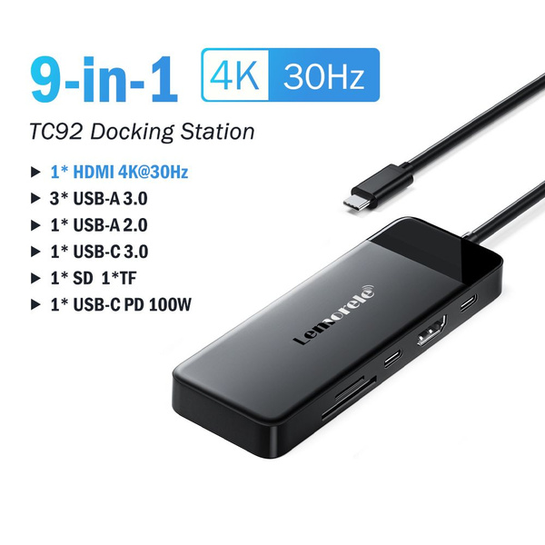 Lemorele 10 9in 1 Usb C Hub Type C Док станция Rj45 Pd 100 Вт Адаптер