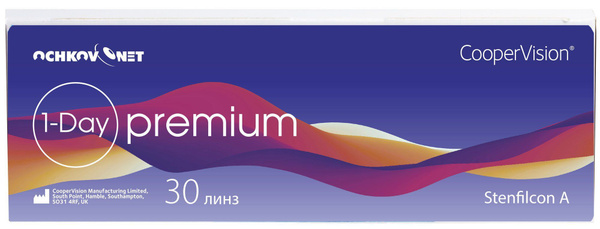 Контактные линзы Ochkov.Net 1-Day Premium (СooperVision MyDay daily disposable) Stenfilcon A, 30 ...