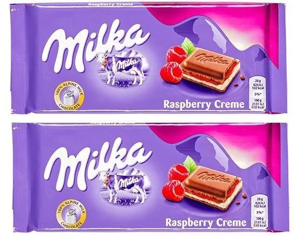 Шоколад Milka Raspberry Cream, 2 шт по 100г - купить с доставкой по ...