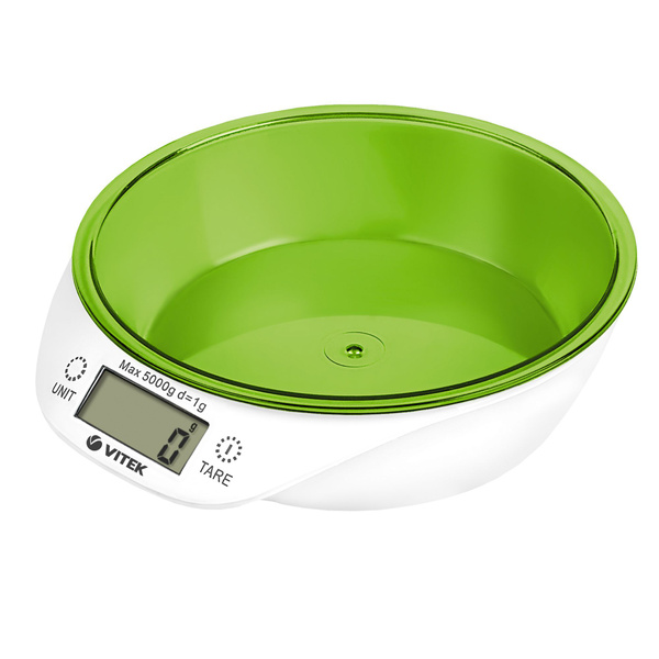 Весы кухонные электронные Vitek VT-2400 макс.вес:5кг белый/зеленый купить на OZON по низкой цене ...