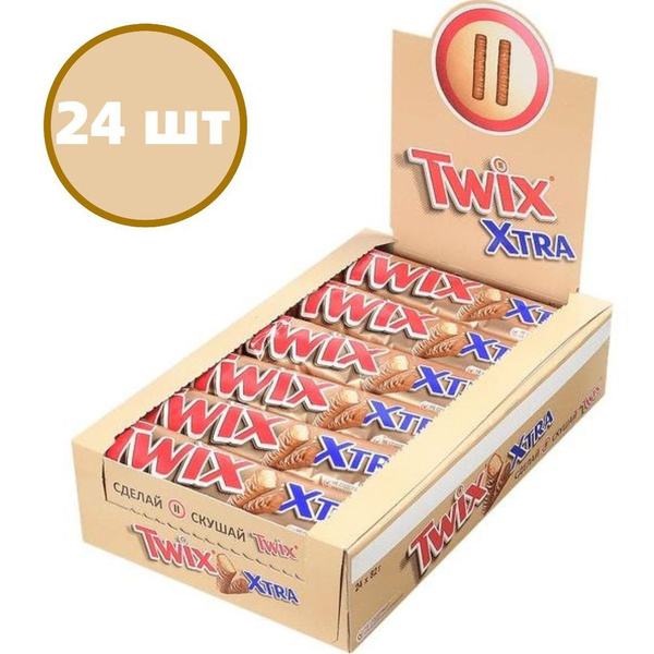 Шоколадный батончик Twix Xtra, 24 штуки по 82 г. - купить с доставкой по выгодным ценам в ...