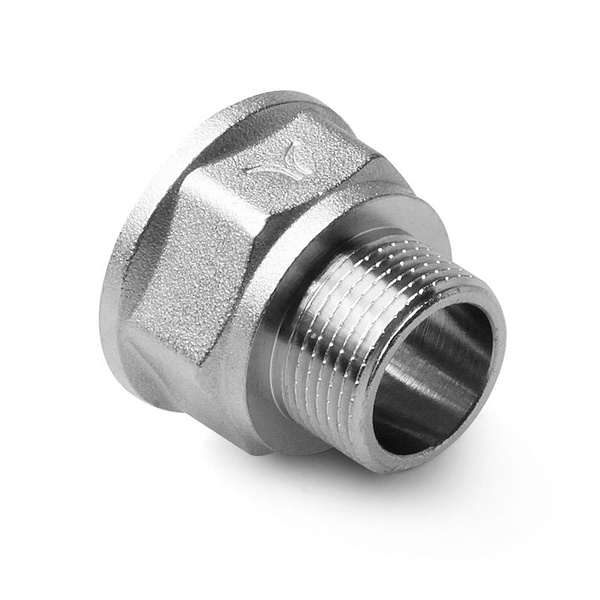 Переход латунный 1/2"x1" наружная-внутренняя резьба, 431614-perehod ...