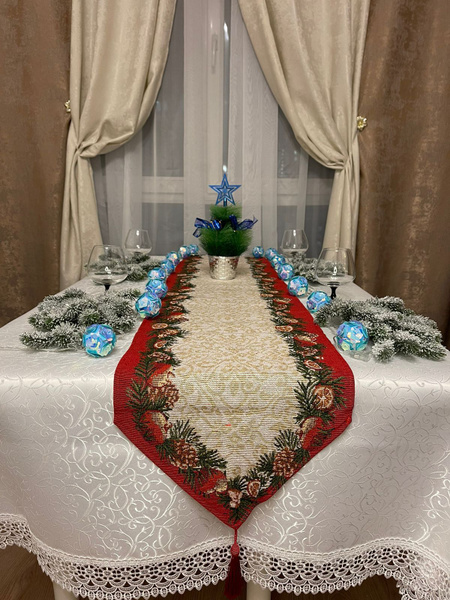 Дорожка Новогодняя на стол - купить в интернет-магазине OZON с ...
