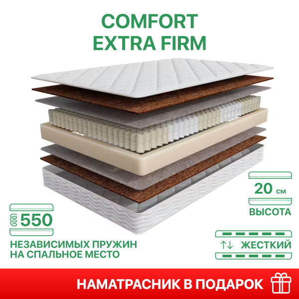 Матрас ASKONA Comfort Extra Firm серия 3.0, С зональным пружинным ...