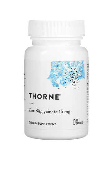 Бисглицинат Цинка THORNE RESEARCH Zinc Bisglycinate 15 mg 60 капсул ...