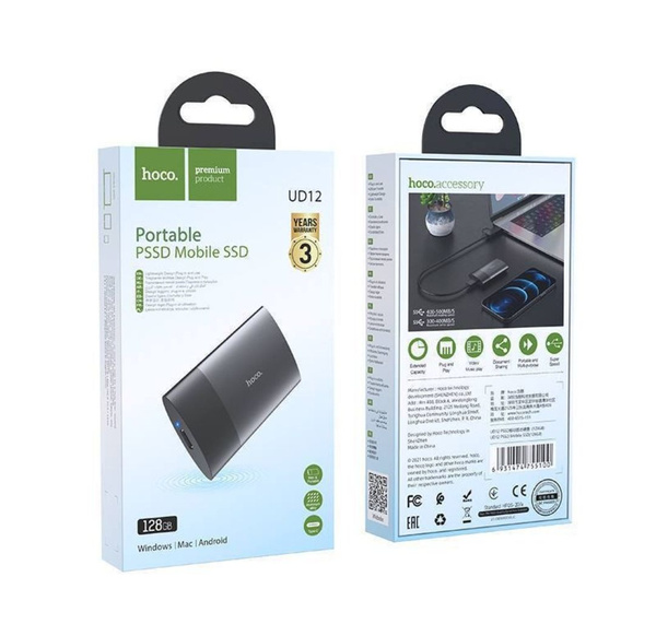hoco 128 ГБ Внешний жесткий диск UD12 PSSD DISK Hoco (12), черный ...