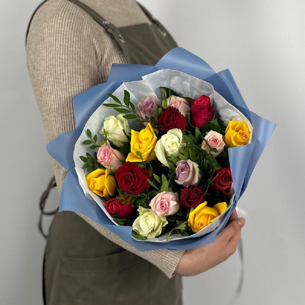 Роза ALMOND ROSES, цвет разноцветный, 19 шт купить по выгодной цене в ...