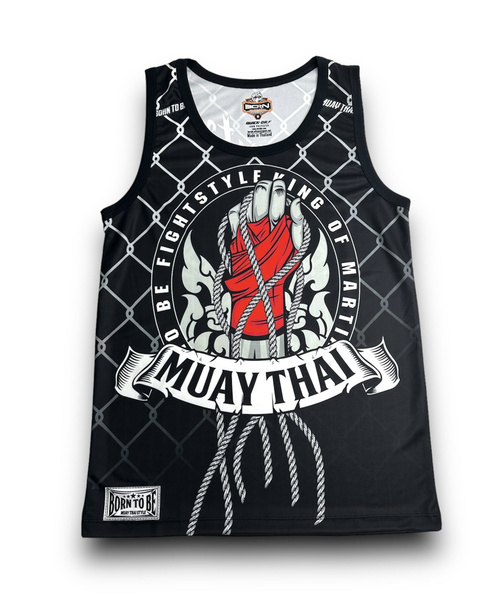 Футболка BORN TO BE MUAY THAI, размер 46, цвет черный, Полиэстер 100% ...