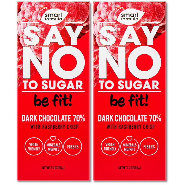 Шоколад без сахара Smart Formula "Малина", горький, 90 г, 2 шт ...