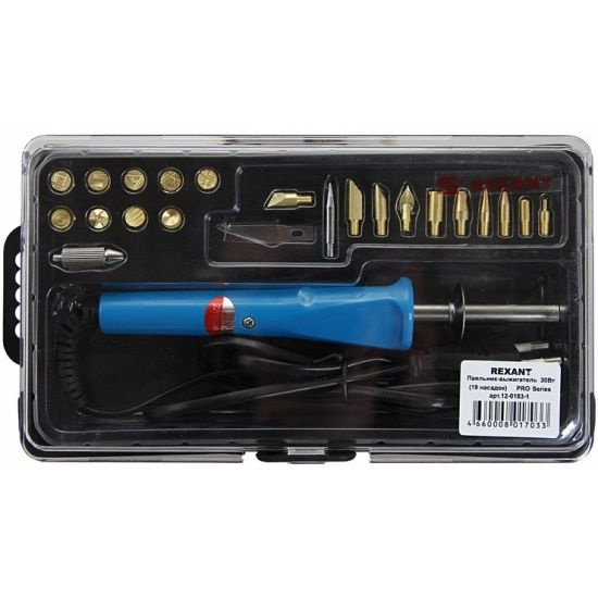 Паяльник-выжигатель Rexant 30 Вт с 21 насадкой - купить с доставкой по выгодным ценам в интернет ...