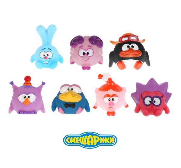 Игрушка Для Ванной набор Смешарики в сетке 7 штук: Крош, Нюша, Бараш ...