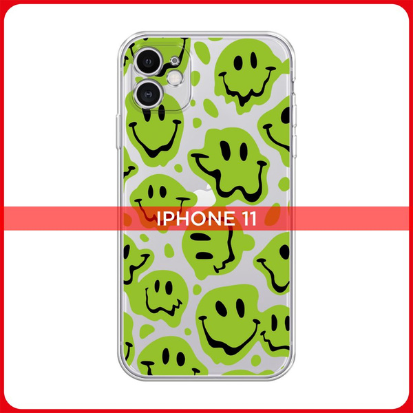 Силиконовый чехол на Apple iPhone 11 / Айфон 11 Токсичные зеленые ...