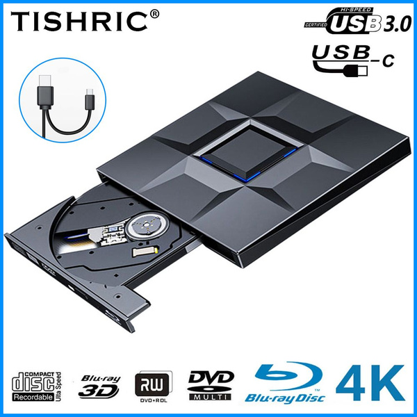 Внешний CD - плеер TISHRIC Blu - ray привод USB 3.0 и Type - C - купить ...