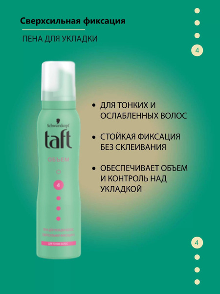 "Schwarzkopf" "Taft" Пенка, мусс для укладки волос Volumen 4 ...