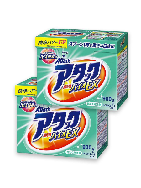 Стиральный порошок Attack BioEX, концентрированный, универсальный 2*900 г - купить с доставкой ...