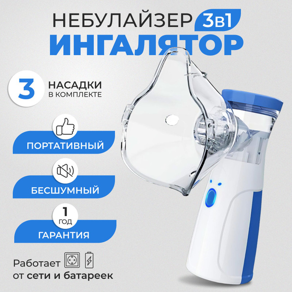 Ингалятор небулайзер портативный, бесшумный для взрослых и детей ...