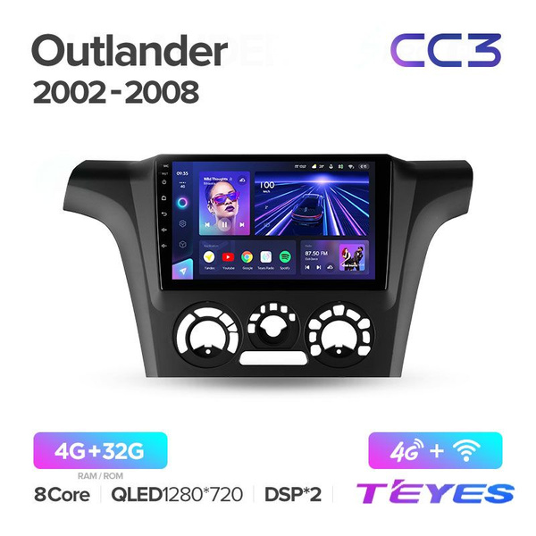 Магнитола Mitsubishi Outlander 1 (Комплектация F1) 2002-2008 Teyes CC3 ...