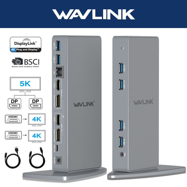 Док-станция WAVLINK 14-В-1 Док-станция для ноутбука DisplayLink с 2 5K ...