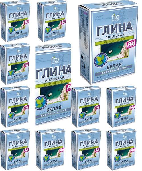 Fito Косметик Глина анапская, белая, сухая, 100 гр, 12 штук. - купить с доставкой по выгодным ...