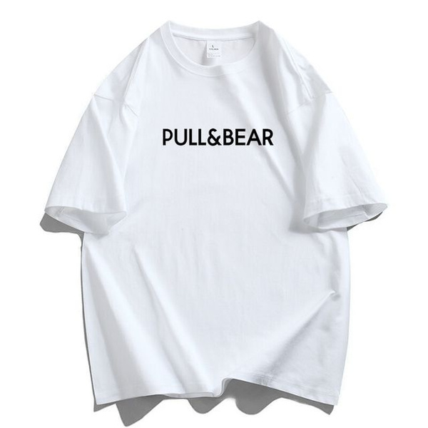 Футболка Мужской, Женский Pull&Bear белый Короткий, размер 44 Хлопок Логотип Китай купить c ...