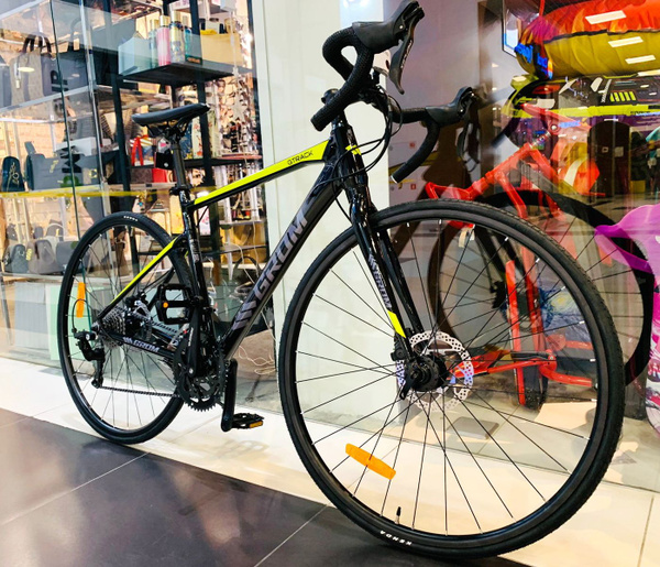 Шоссейный велосипед GROM LEXON GTRACK 700C 28'' черный/салатовый ...
