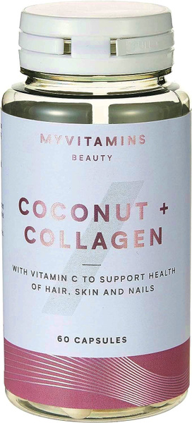 Coconut + Collagen 60 caps Myvitamins / Кокосовое масло + Коллаген ...