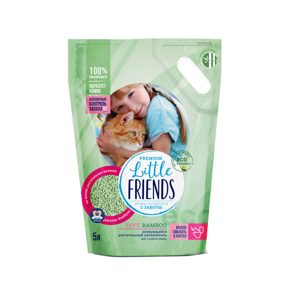 Little Friends Наполнитель Растительный Комкующийся Бамбук 2500г ...