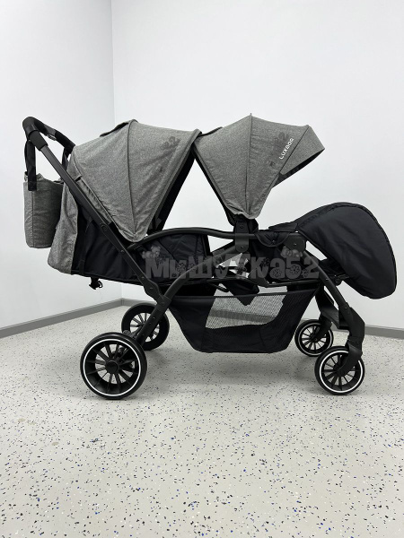 Коляска прогулочная для двойни (погодок) Luxmom Серый - купить с ...