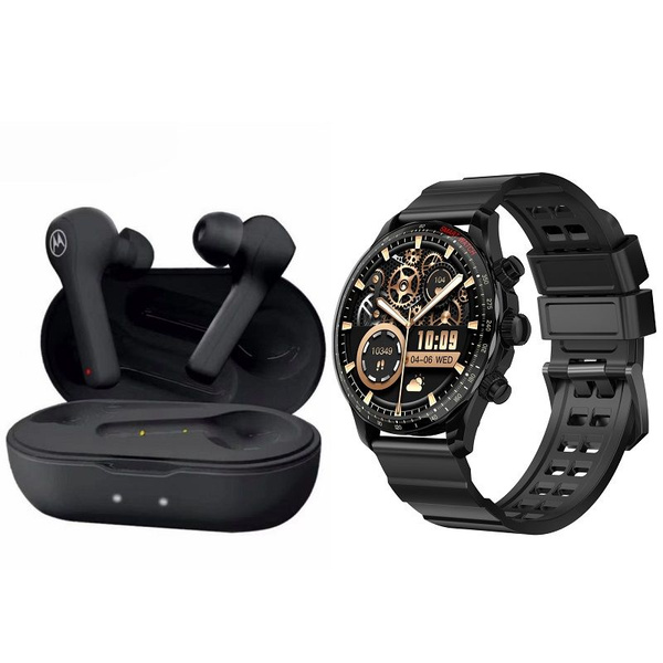 Купить смарт-часы Motorola Y99 Watch-Black+moto 085-Black, экран 1.28 ...