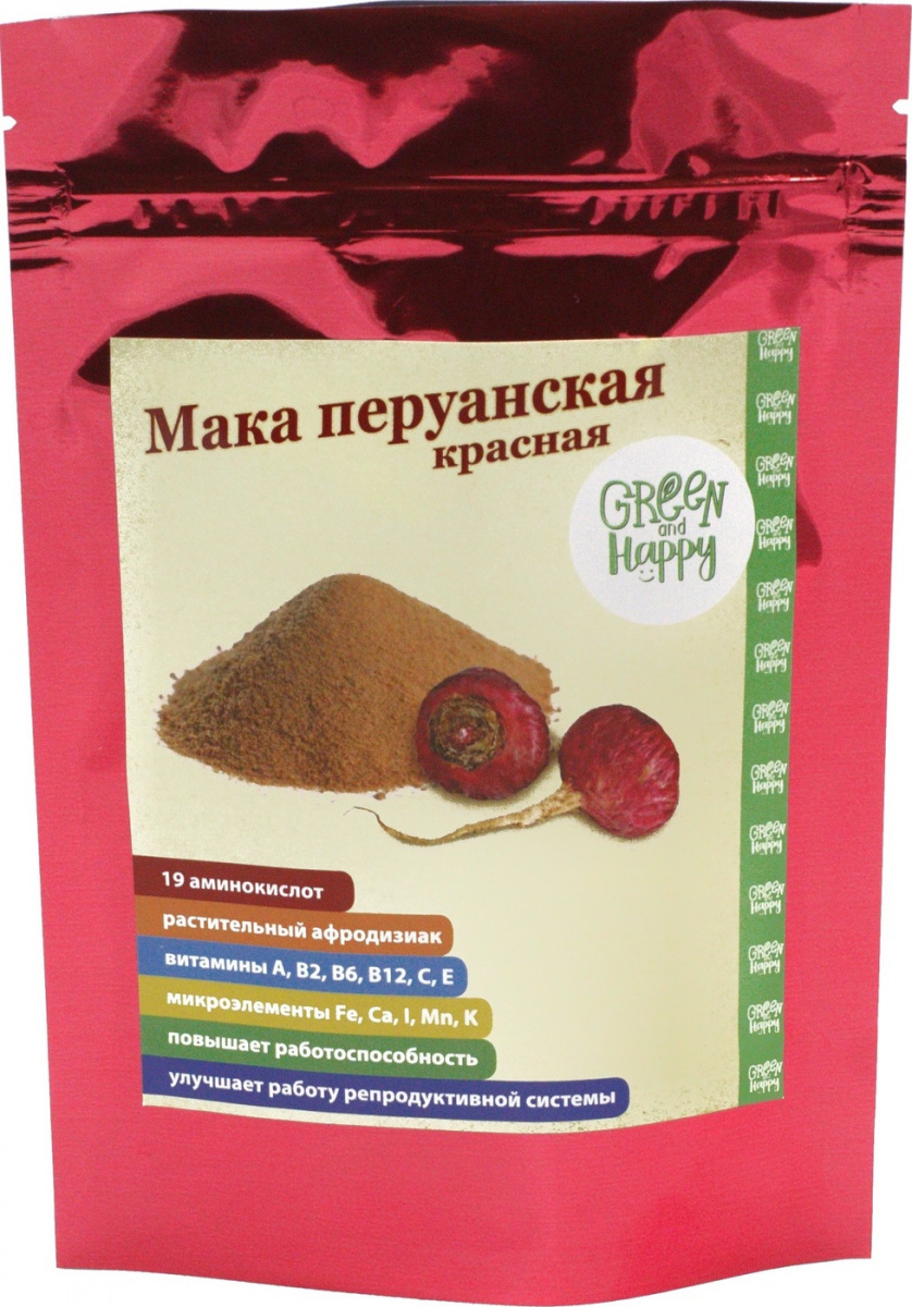 Мака перуанская Green and Happy красная 200 г (порошок маки) — купить в ...