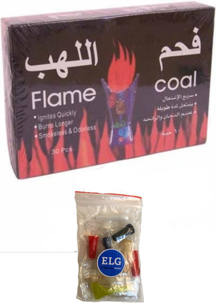 Уголь древесный прессованный Flame Coal (Флэйм Коал) 60шт с ...