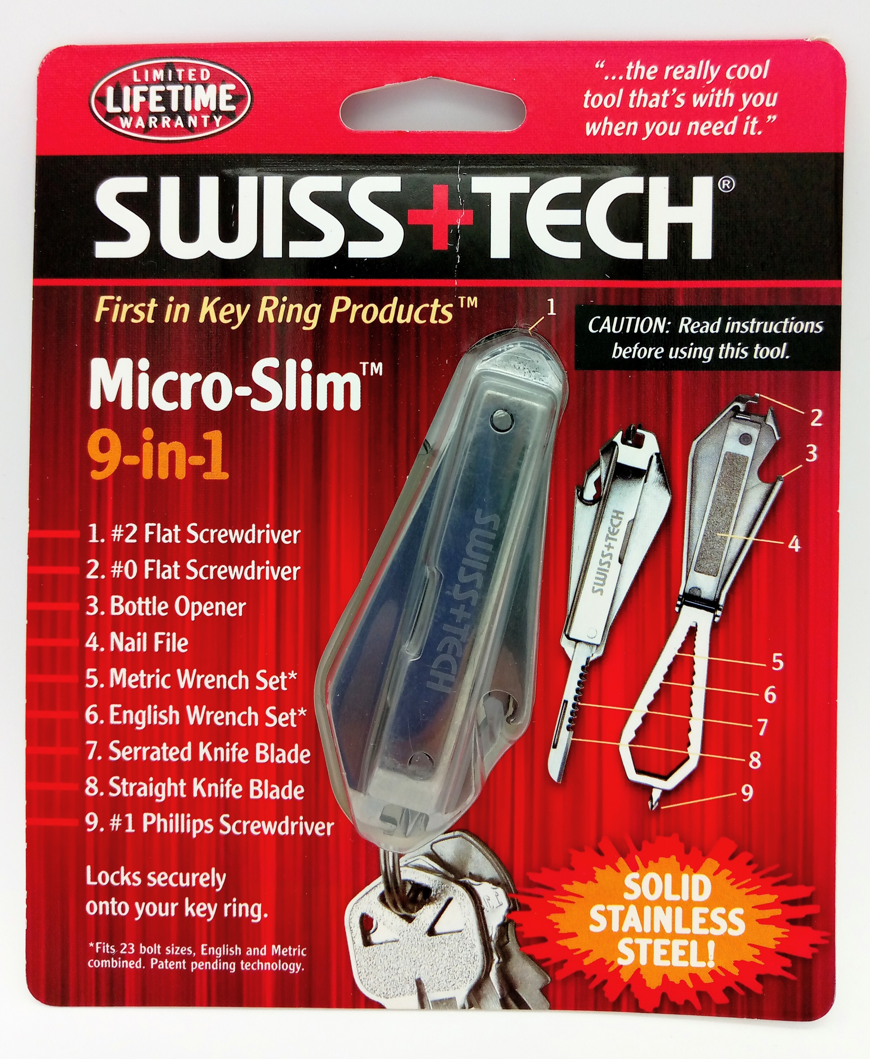 Брелок - мультитул SWISS+TECH Micro-Slim 9 в 1 — купить в интернет ...