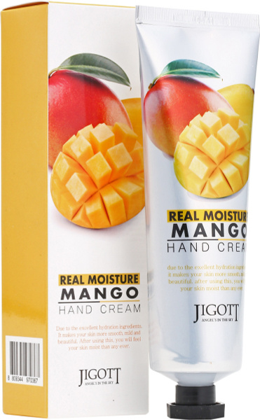 Jigott Real Moisture Mango Hand Cream Увлажняющий крем для рук с маслом ...