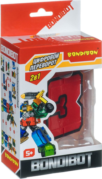 Трансформер Bondibon BondiBot 2 в 1 Цифра 3, YB188-35E, красный - купить с доставкой по выгодным ...