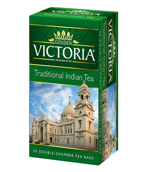 Индийский чай премиум "Golden Victoria", Традиционный чай, 50 пакетиков ...
