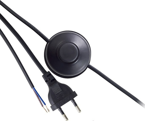 Шнур для бра с напольным выключателем черный 1,5м купить на OZON по ...