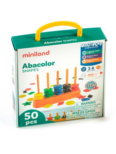 Обучающий набор Miniland Abacolor Shapes (50 элементов) в чемоданчике ...