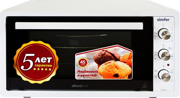 Мини-печь Simfer, белый, 45 л купить по низкой цене с доставкой в ...