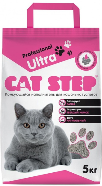 Наполнитель для кошачьего туалета комкающийся минеральный CAT STEP ...