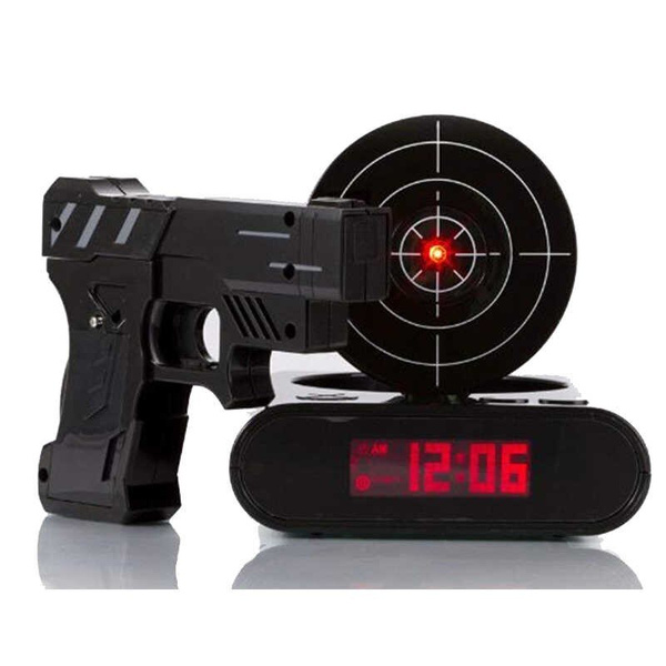 Часы-будильник с мишенью и лазерным пистолетом Снайпер Gun Alarm Clock ...