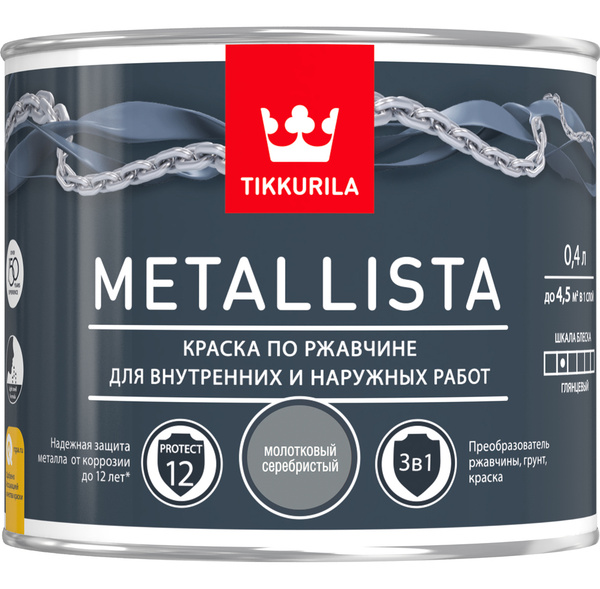 Краска Tikkurila 700011718 Молотковая, Алкидная, Глянцевое покрытие ...