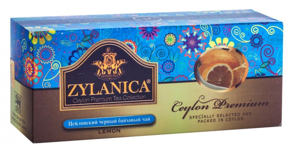 ZYLANICA Чай черный Ceylon Premium байховый с лимоном 25 пакетиков ...