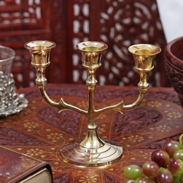 Подсвечник латунь на 3 свечи "Трезубец" 13,5*15,2*7 см 1872372 - купить ...