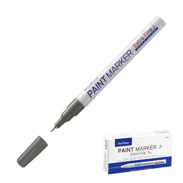 Маркер-краска (лаковый) MunHwa Extra Fine Paint Marker, 1.0 мм, серебро ...