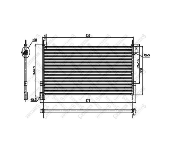 Радиатор кондиц 840x345x20 VOLVO FH12 II 02 - Stellox арт. 8739108SX ...